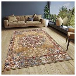 Teppich Hanse Home "Maderno", gold, B:140cm H:8mm L:200cm, Jute, Polyester, Polypropylen (PP), Teppiche, Teppich, L&auml;ufer, Orientalisch, Kurzflor, Wohnzimmer, Schlafzimmer, Esszimmer