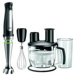 Braun Stabmixer "MultiQuick 7 MQ 7075X - 1000W, Stufenlosregulierbar, Küchenmaschine", schwarz (premium schwarz, edelstahl), H:39cm, Mixer, Dynamische Klinge, Spritzschutz, Extra Mahlklinge