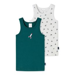 Schiesser Unterhemd Jungen Gr&ouml;&szlig;e 116 blau / gr&uuml;n / rot / wei&szlig;