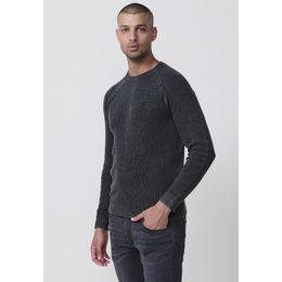 Koroshi Strickpullover Herren Gr&ouml;&szlig;e L schwarzmeliert