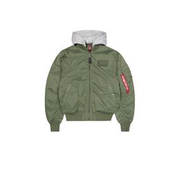 Alpha Industries &Uuml;bergangsjacke 'MA-1 TT Hood' Herren Gr&ouml;&szlig;e 4XL gr&uuml;n / wei&szlig;