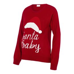 MAMALICIOUS Umstand Pullover 'MLSanta Baby' Damen Gr&ouml;&szlig;e XS rubinrot / wei&szlig;