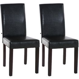 2er Set Esszimmerstuhl HLO-CP20 dunkelbraun ~ braun