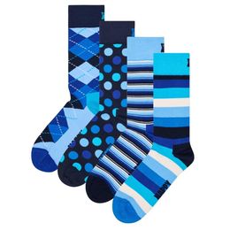 Happy Socks Socken Damen Gr&ouml;&szlig;e 41/46 blau / indigo / himmelblau / schwarz