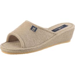 Damen Pantoffel beige, Gr&ouml;&szlig;e 37