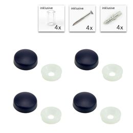 Schildbefestigung mit Distanzh&uuml;lse Set Blau 13 mm