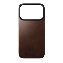 Nomad Magn. Leather Back MagSafe iPhone 17 Pro Rustic Brown H.