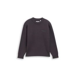 Tom Tailor Jungen Oversize Strickpullover mit Print, grau, Uni, Gr. 152