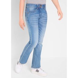 bonprix Bootcut-Jeans Mid Waist, blau, mit Baumwolle