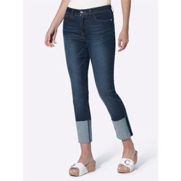 Heine Damen Siebenachtel-Jeans, Blau, Gr. 38, 7/8-Hose, Material: Baumwolle