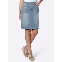 Heine Damen Jeansrock, Blau, Gr. 40, Kurze R&ouml;cke, Material: Baumwolle