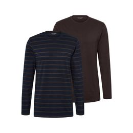 Tchibo - 2 Langarmshirts - Herren - Gr. XXL - dunkelblau/gestreift