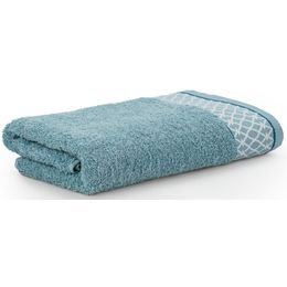 Duschtuch MÖVE FOR FROTTANA "Oriental Ornaments", blau (arctic), B:67cm L:140cm, Walkfrottier, Obermaterial: 100% Baumwolle, Handtücher, Hautfreundliche und pflegeleichte Qualität