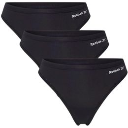 Tanga Reebok "SERENA", Damen, Gr. S, schwarz, Microfaser, Obermaterial: 92% Polyester, 8% Elasthan, unifarben, eng, Unterhosen, mit Markenschriftzug auf der Hüfte