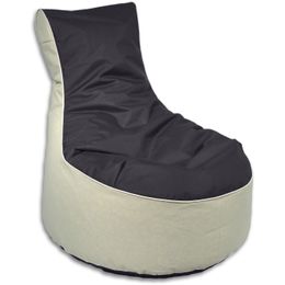 Sitzsack Kinzler "BICO", schwarz (anthrazit,natur), B:80cm H:90cm, Polyester, Sitzsäcke, zweifarbig, mit Rückenlehne, Outdoor geeignet, Kinderzimmer