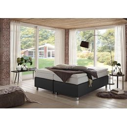 Boxspringbett "London", anthrazit, B:200cm L:200cm, Westfalia Schlafkomfort, Komplettbetten