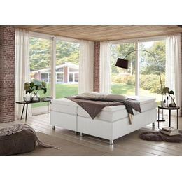 Boxspringbett "London", weiß, B:200cm L:200cm, Westfalia Schlafkomfort, Komplettbetten