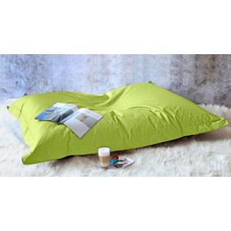 Sitzsack Kinzler "Sylt", grün, B:130cm H:15cm, Baumwolle, Sitzsäcke, Uni Farben, Bezug aus Baumwolle, ideal im Wohnzimmer & Kinderzimmer