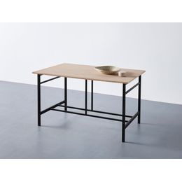 Esstisch Home Affaire "Sare", weiß (weiß geölt, schwarz, weiß geölt), B:140cm H:77cm T:85cm, Tische, mit Echtholzfurnier aus Eiche