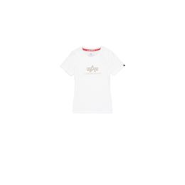 T-Shirt Alpha Industries "Crystal T-Shirt W", Damen, Gr. S, weiß, Obermaterial: 100% Baumwolle, Shirts