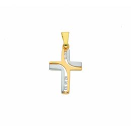 Adelia´s Kette ohne Anhänger ADELIA´S "585 Gold Kreuz Anhänger mit Zirkonia", gold, Halsketten, Damen, Gelbgold 585, Schmuckset - Set mit Halskette
