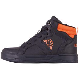 Sneaker Kappa, Kinder, Gr. 27, blau (navy, orange), Synthetik, unifarben mit Farbeinsatz, Schuhe, mit praktischem Reißverschluss an der Innenseite