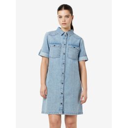 Jeanskleid Noisy may "NMNEW SIGNE S/S DENIM DRESS VI003LB NOOS", Damen, Gr. M (38), N-Gr, blau (light blau denim), Denim/Jeans, Obermaterial: 100% Baumwolle, unifarben, Kleider
