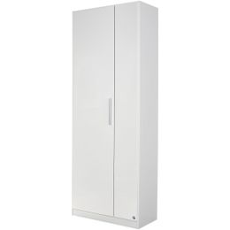 Garderobenschrank Rauch "Garderobe Drehtürenschrank Kleiderschrank Schrank Mehrzweck MINOSA", weiß (alpinweiß, hochglanz weiß), B:69cm H:197cm T:41cm, Holzwerkstoff, Schränke, Breite 69 cm mit ausziehbarer Kleiderstange MADE IN GERMANY