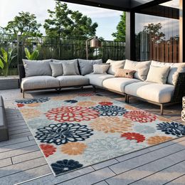 Teppich OTTO HOME "Tamsin, LAGERRÄUMUNG", grau, B:100cm H:8mm L:160cm, Polypropylen (PP), Teppiche, Hoch-Tief Effekt, In- und Outdoor geeignet, Terrasse & Balkon