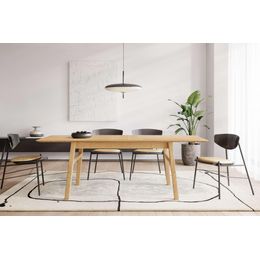 Esstisch WOODMAN "Curved", beige (natur, natur, natur), B:180cm H:75cm T:90cm, Tische, Scandi Design, Breite 180 cm, ausziehbar auf 220 cm, FSC-zertifiziert
