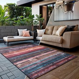 Teppich OTTO HOME "Nivah, LAGERRÄUMUNG", bunt (multi), B:160cm H:8mm L:230cm, Polyester, Teppiche, Flachgewebe, modern gestreift, In- und Outdoor geeignet