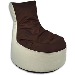 Sitzsack Kinzler "BICO", braun (dunkelbraun,natur), B:80cm H:90cm, Polyester, Sitzsäcke, zweifarbig, mit Rückenlehne, Outdoor geeignet, Kinderzimmer