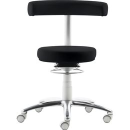 mayer Sitzmöbel Drehhocker MAYER SITZMÖBEL "1280", schwarz (brillantschwarz), B:65cm H:78cm T:65cm, 100% Polyesterstrick mit Beschichtung 100% Vinyl, Hocker, Funktionsdrehstuhl 1280