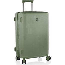 Hartschalen-Trolley Heys "Earthtone, verschiedene Größen und Farben", Gr. B/H/T: 43cm x 66cm x 27cm 76 l, grün (moss), Polycarbonat, Koffer, Heys x Joachim Llambi Reisegepäck TSA Schloss Volumenerweiterung