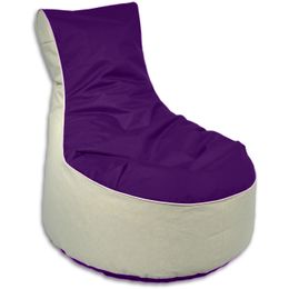 Sitzsack Kinzler "BICO", lila (brombeer,natur), B:80cm H:90cm, Polyester, Sitzsäcke, zweifarbig, mit Rückenlehne, Outdoor geeignet, Kinderzimmer