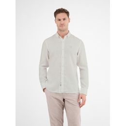 Langarmhemd Lerros, Herren, Gr. 3XL, N-Gr, wei&szlig;, Obermaterial: 55% Leinen, 45% Baumwolle, unifarben, regular fit taillenbedeckt, 2-Knopf-Manschette, Hemden, mit Logo Stickerei