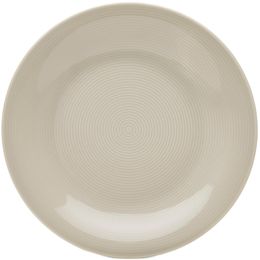 Dessertteller Van Well "Jive, Teller 21 cm, 6 Stück", beige, H:2,5cm Ø:21cm, Porzellan, Speiseteller, dezentes Spiraldekor, spülmaschinen-und mikrowellengeeignet