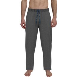 Pyjamahose Tom Tailor "Tennessee", Herren, Gr. 48S, N-Gr, grau (grau, dunkel, melange), Single Jersey, Obermaterial: 60% Baumwolle, 40% Polyester, lang, Hosen, mit Gummizug und Bindeband, Cotton Mix