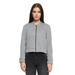BETTY & CO Jackenblazer BETTY & CO "Damen Blouson langarm", Damen, Gr. 36, grau (grau melange), Obermaterial: 66% Polyester, 32% Viskose, 2% Elasthan. Futter: 100% Polyester., figurumspielend normal, Blazer