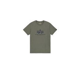 T-Shirt Alpha Industries "Basic T-Shirt BL Rainbow Ref.", Herren, Gr. L, grün (vintage grün), Obermaterial: 100% Baumwolle, Shirts