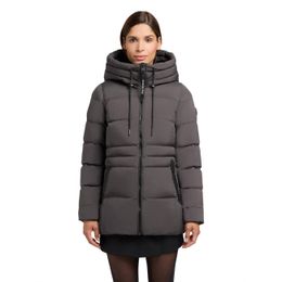 Steppjacke Khujo "MATLA", Damen, Gr. L (40), graphite grau, Steppware, Obermaterial: 100% Polyester. Futter: 100% Nylon. Wattierung: 100% Polyester, unifarben, hüftbedeckend, elastischer Bund, Jacken, Reißverschlusstaschen mit Fleecefutter, eine Ärmeltasche