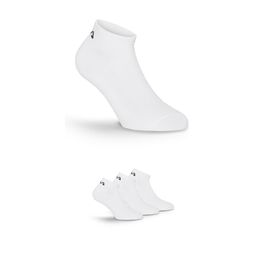Socken Fila "UNISEX INVISIBLE PLAIN SOCKS", Damen, Gr. 39-42, wei&szlig;, Baumwolle, Elasthan, Polyester, unifarben, elastisch, Socken Socken, mit eingestricktem Logo an der Ferse