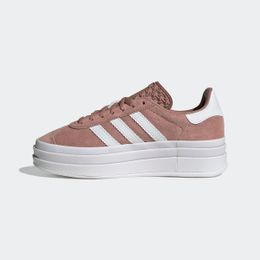 Sneaker adidas originals "GAZELLE BOLD KIDS", Gr. 35,5, rosa (warm clay, cloud weiß, gold metallic), Leder, Synthetik, Schuhe