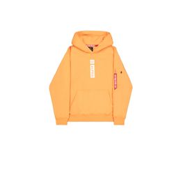 Hoodie Alpha Industries "Alpha Puff Print Hoodie", Herren, Gr. M, orange (tangerine), Obermaterial: 80% Baumwolle, 20% Polyester, regular fit, Sweatshirts Hoodie
