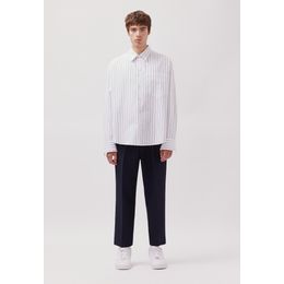 Businesshemd STUDIO SEIDENSTICKER, Herren, Gr. L41-42, normale Ärmellängen, weiß, 100% Baumwolle, gestreift, oversize, 2-Knopf-Manschette, Hemden, Oversized 1/1 Kentkragen Gestreift