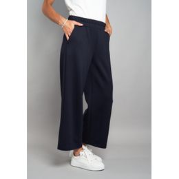 7/8-Hose Seidel Moden, Damen, Gr. 48, N-Gr, nachtblau, Web, Obermaterial: 50% Polyester, 45% Viskose, 5% Elasthan, unifarben, lässig geschnitten 7/8-Länge, Hosen, aus hochwertiger Jersey Qualität - MADE IN GERMANY