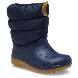 Winterboots Crocs "CLASSIC NEO PUFF BOOT T", Kinder, Gr. 23, blau (navy), Croslite™, Nylon, Schuhe, Snowboots, Winterstiefel zum Schlupfen