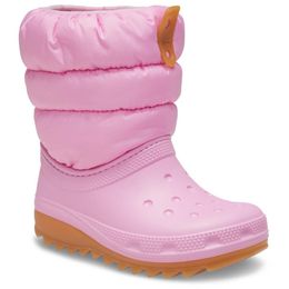 Winterboots Crocs "CLASSIC NEO PUFF BOOT T", Kinder, Gr. 25, rosa, Croslite™, Nylon, Schuhe, Snowboots, Winterstiefel zum Schlupfen