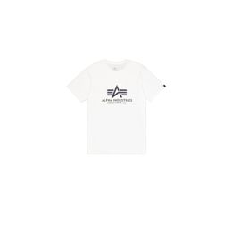 T-Shirt Alpha Industries "Basic T-Shirt BL Rainbow Ref.", Herren, Gr. L, weiß, Obermaterial: 100% Baumwolle, Shirts