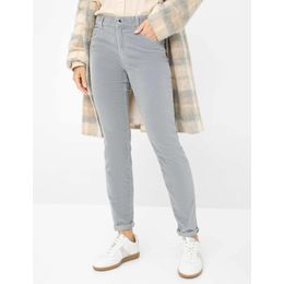 5-Pocket-Hose Brax "Style SHAKIRA", Damen, Gr. 36K18, Kurzgrößen, grau, Web, 74% Baumwolle, 25% Viskose, 1% Elasthan, Hosen